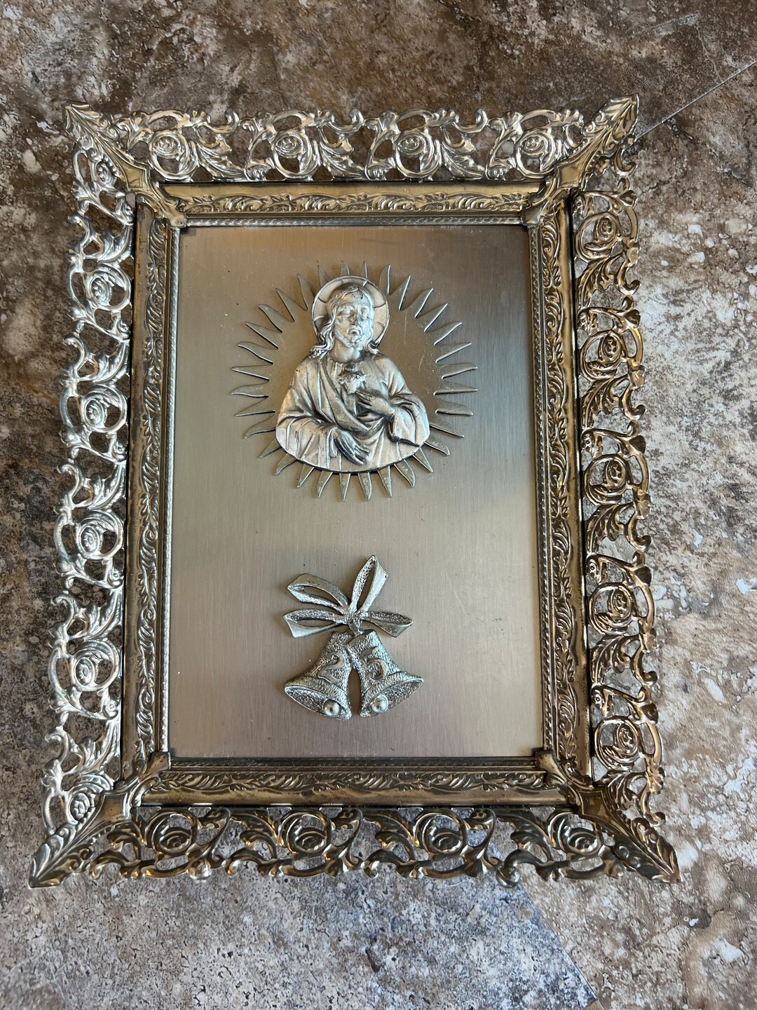 Vintage/antique Catholic Sacred Heart of Jesus 25th Anniversary Memento ...