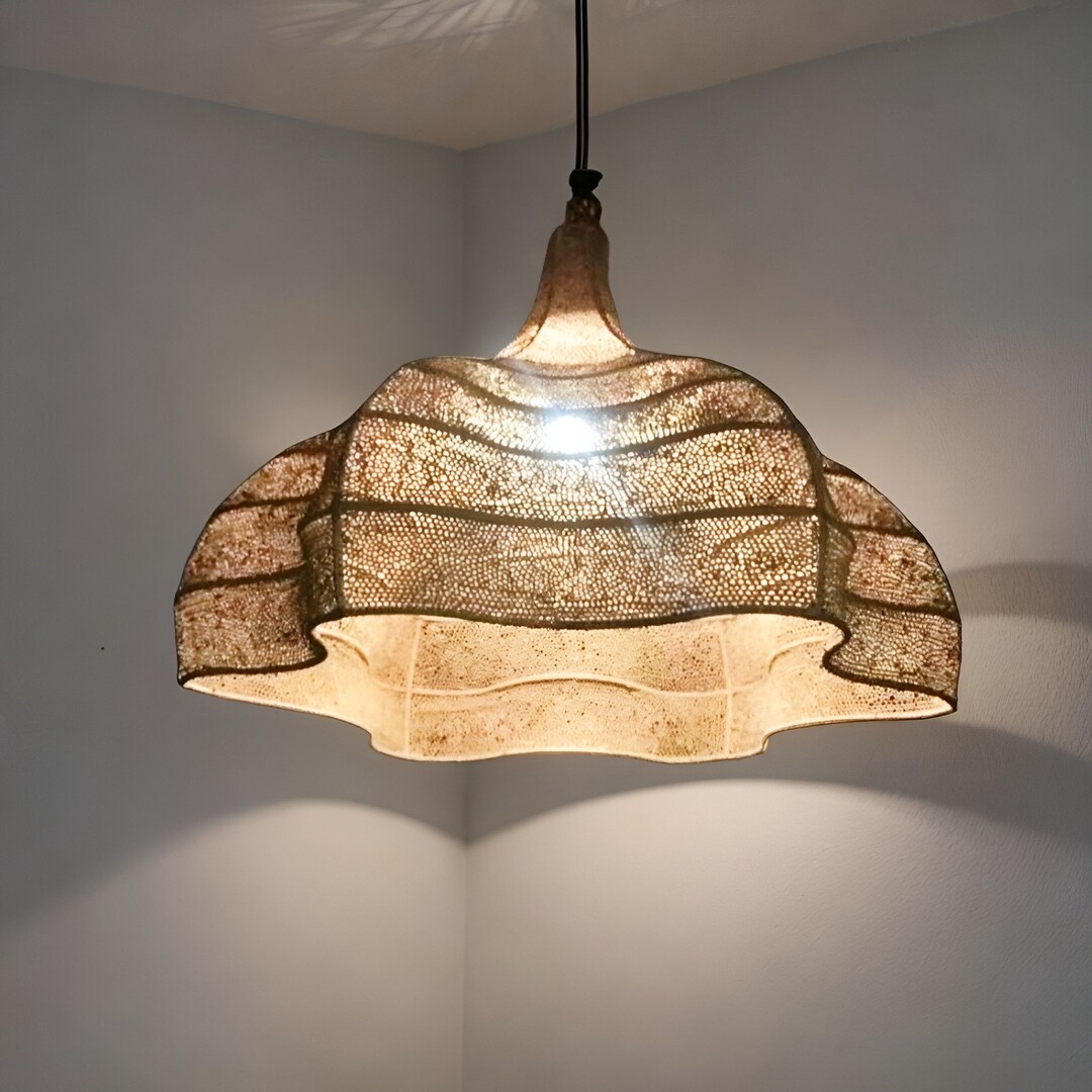 New Style Wave Chandeliermoroccan Natural Chandelier, Handmade Rattan ...