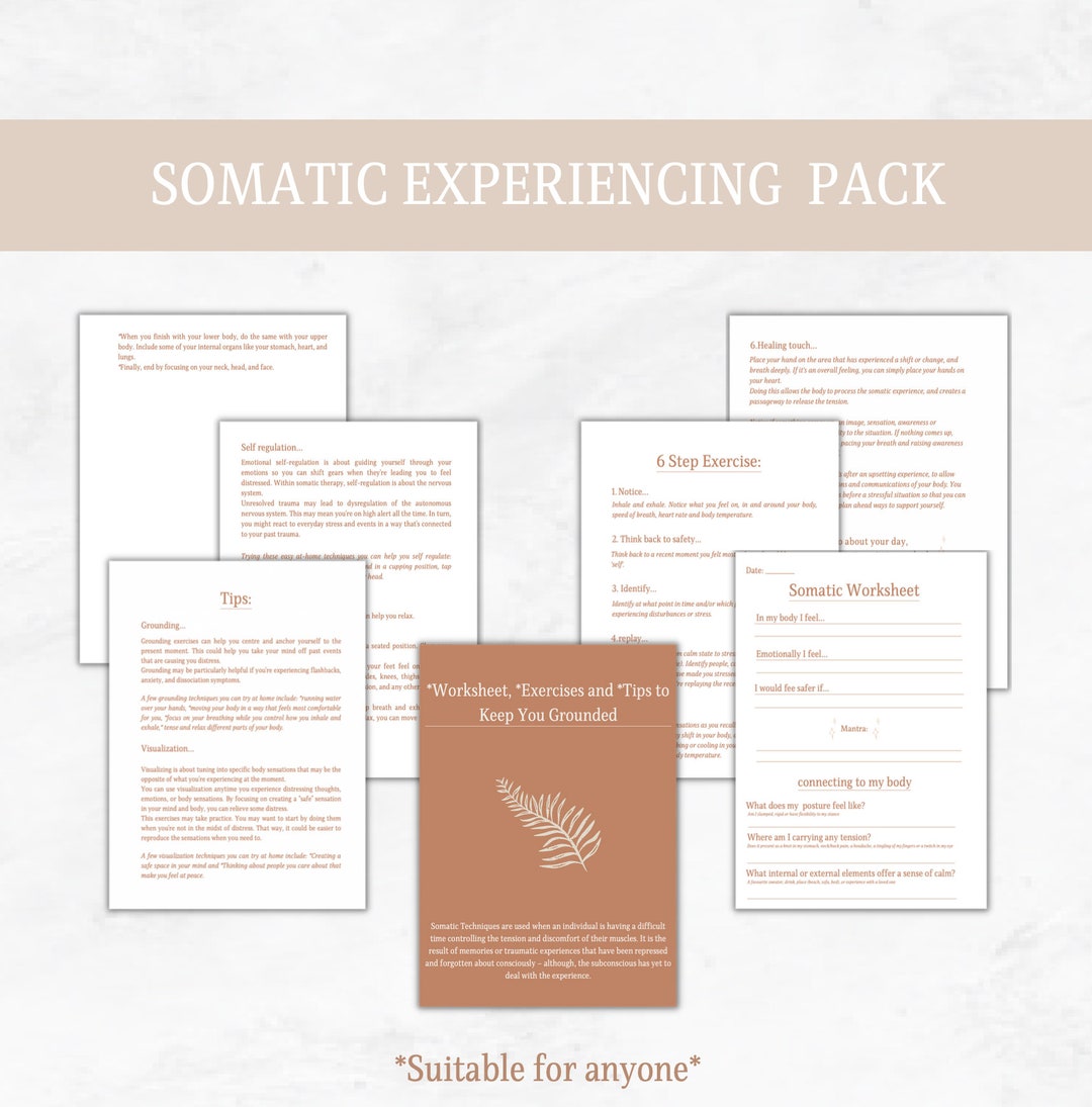 Somatic Therapy, Somatic Experiencing, Printable Worksheet, Digital ...