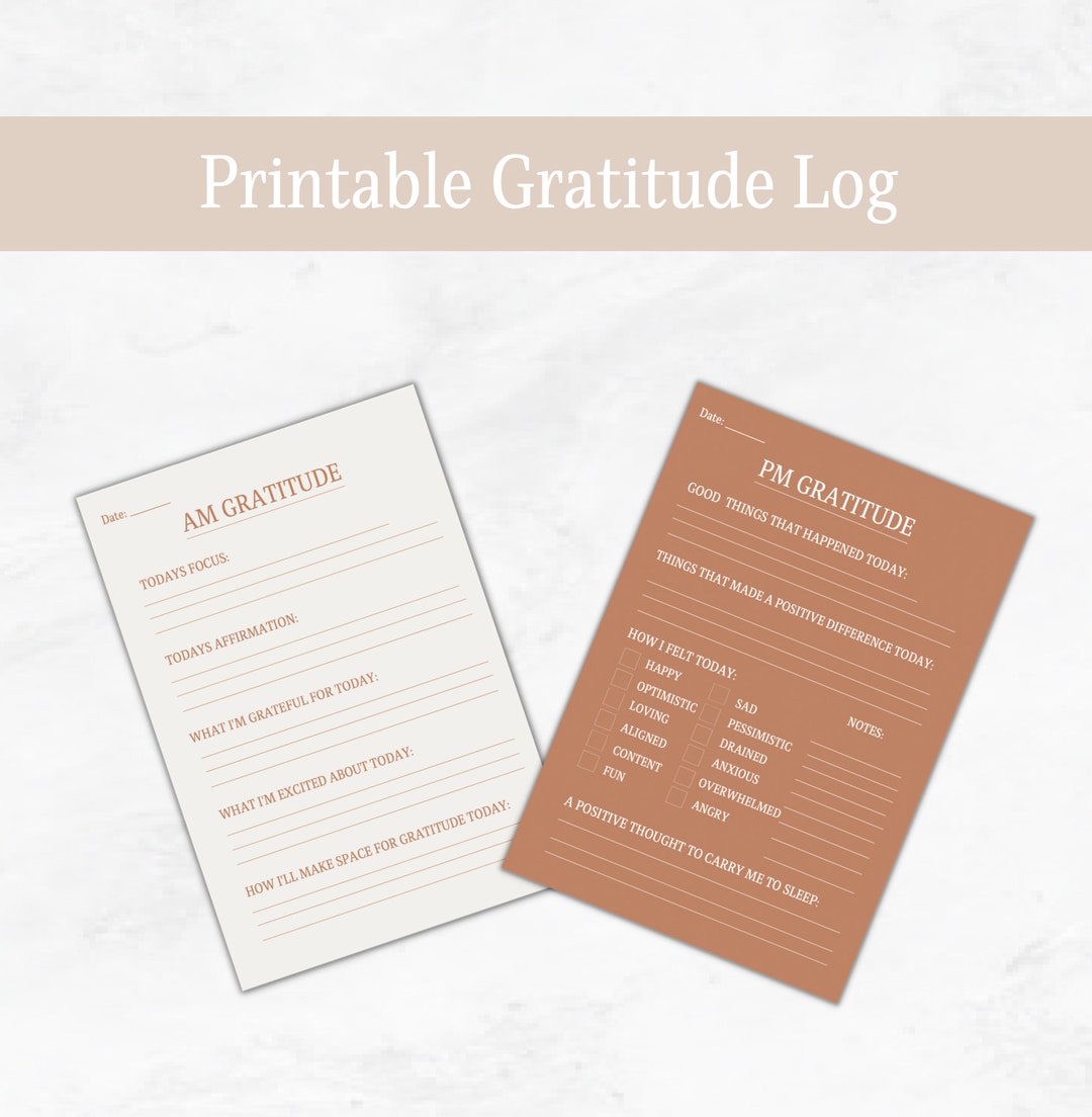 Gratitude Journal, Printable Worksheet, Day and Night, Health ...