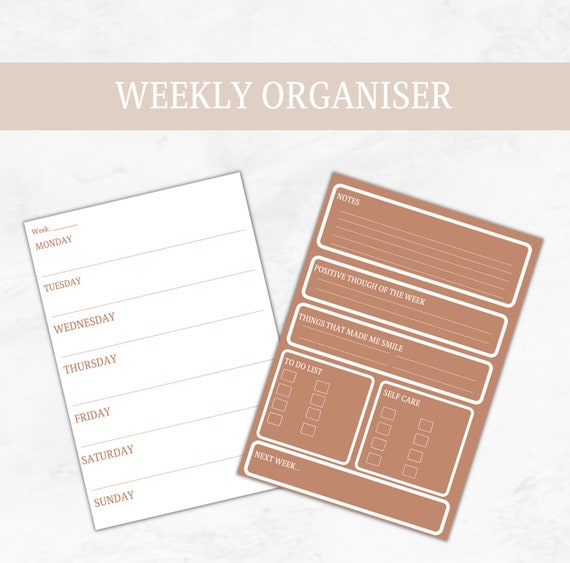 7 Day Weekly Journal Printable Journal Self Development - Etsy