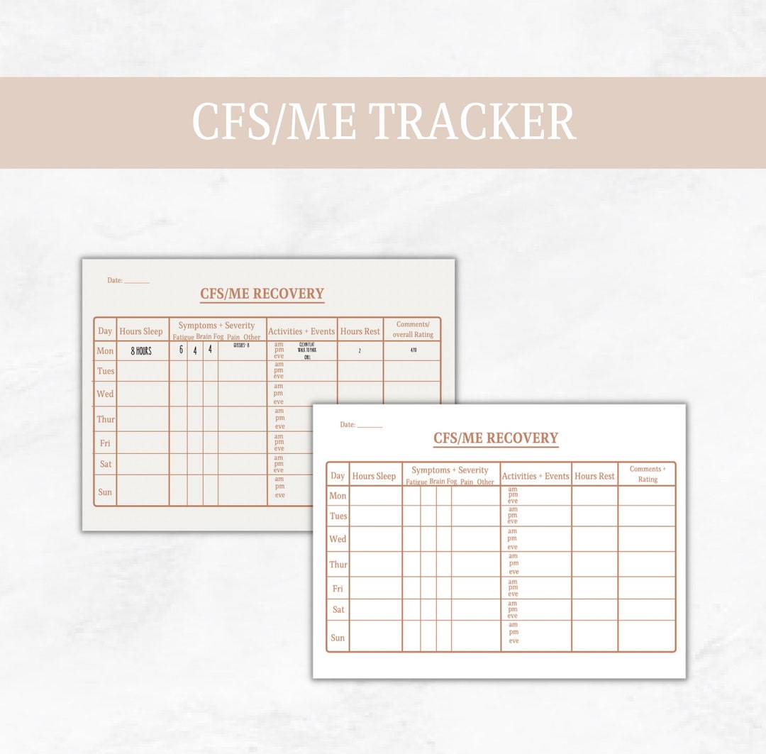 CFS/ME, Chronic Illness, Printable Worksheet, Digital, Healing Journey ...