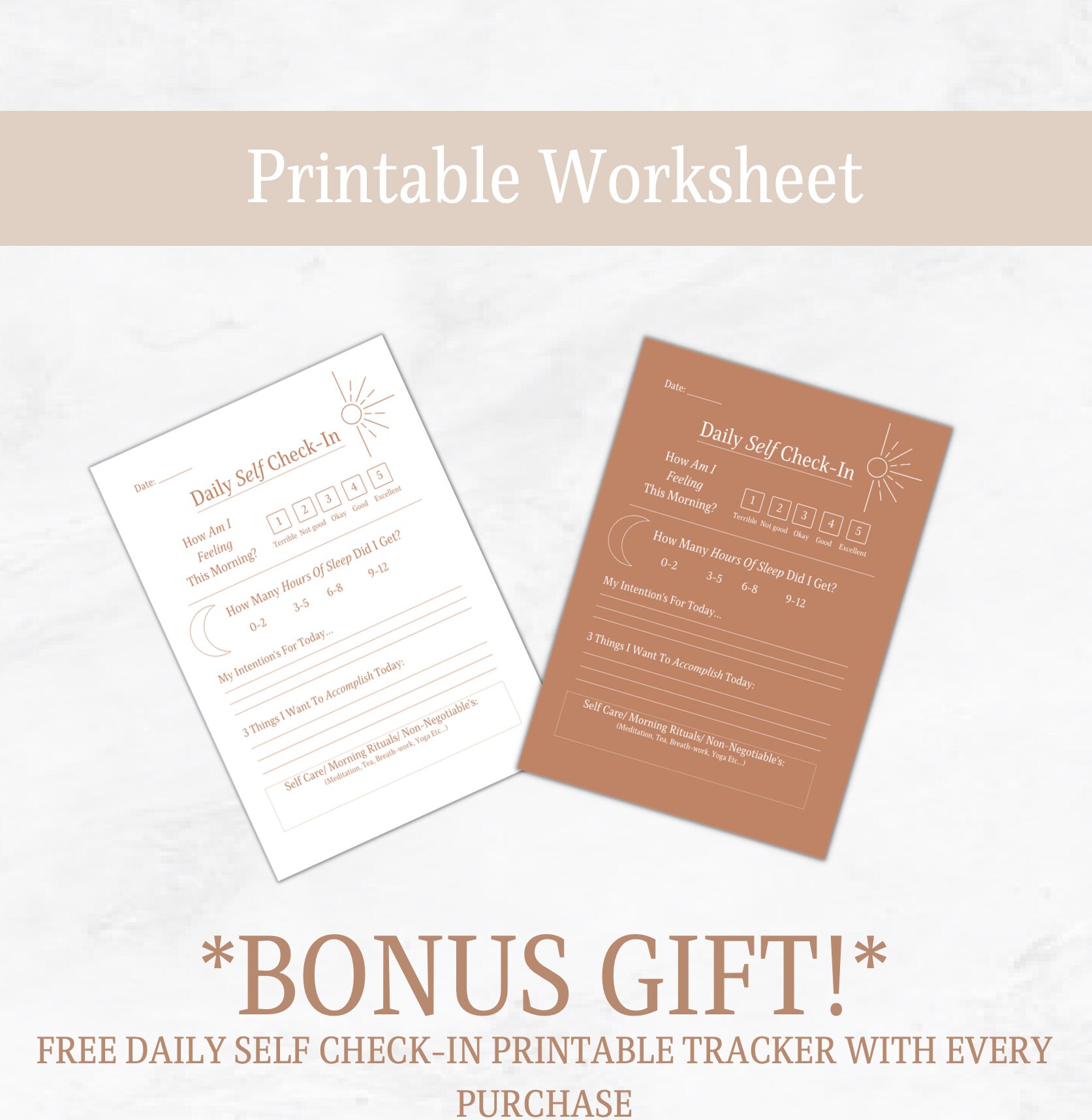 Gratitude Journal, Printable Worksheet, Day and Night, Health ...