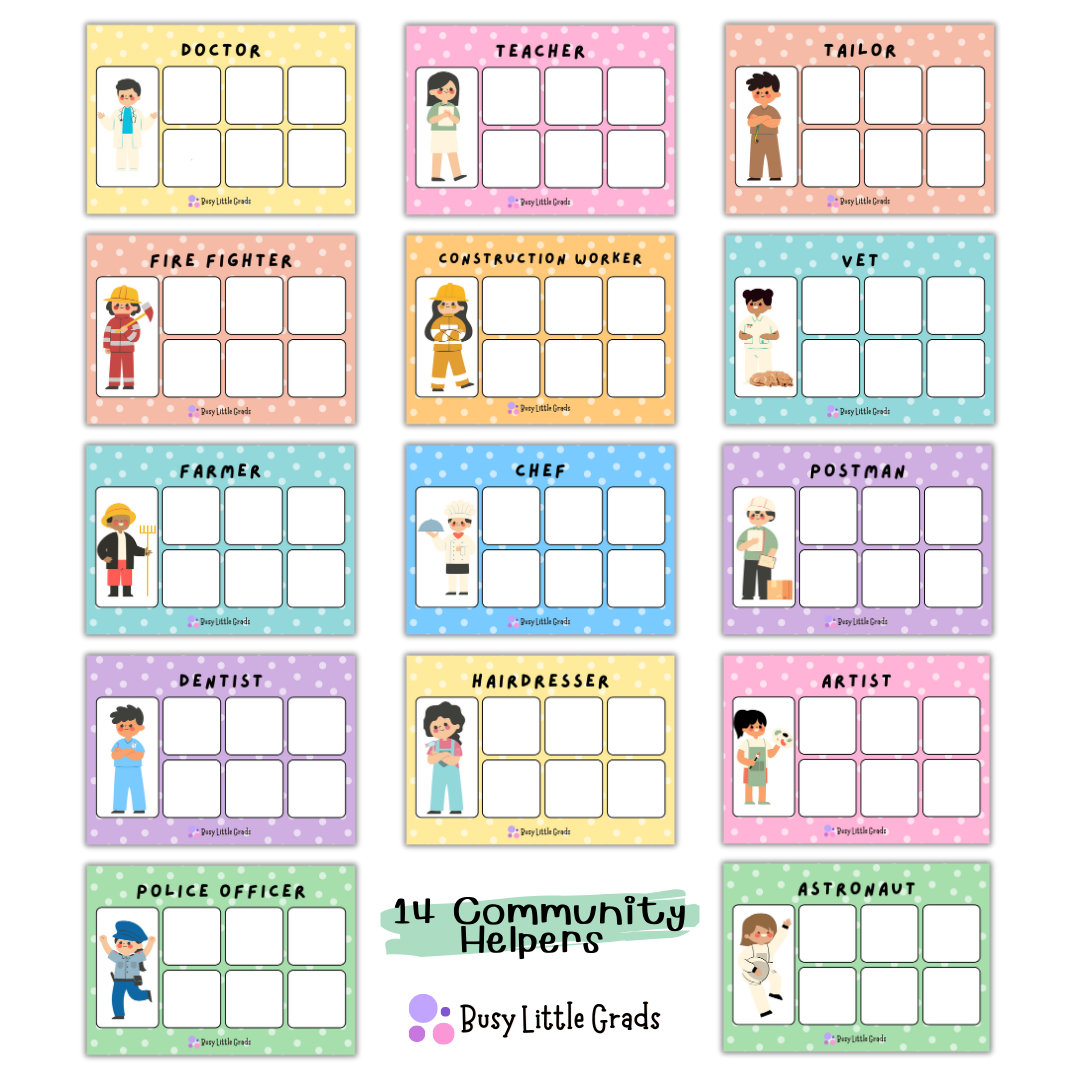 Community Helpers Busy Book on Professions Sorting Occupation Worksheet ...