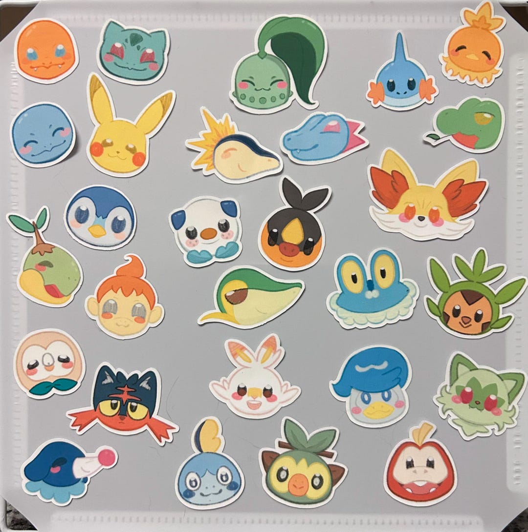 Custom Poke Starter Stickers - Etsy