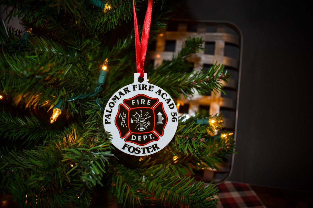 Personalized Fire Department Aluminum Christmas Ornament - Etsy