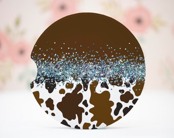 Cow Car Coaster, Cow Print, Holstein Cow, Farm Coaster, Cow Print ...
