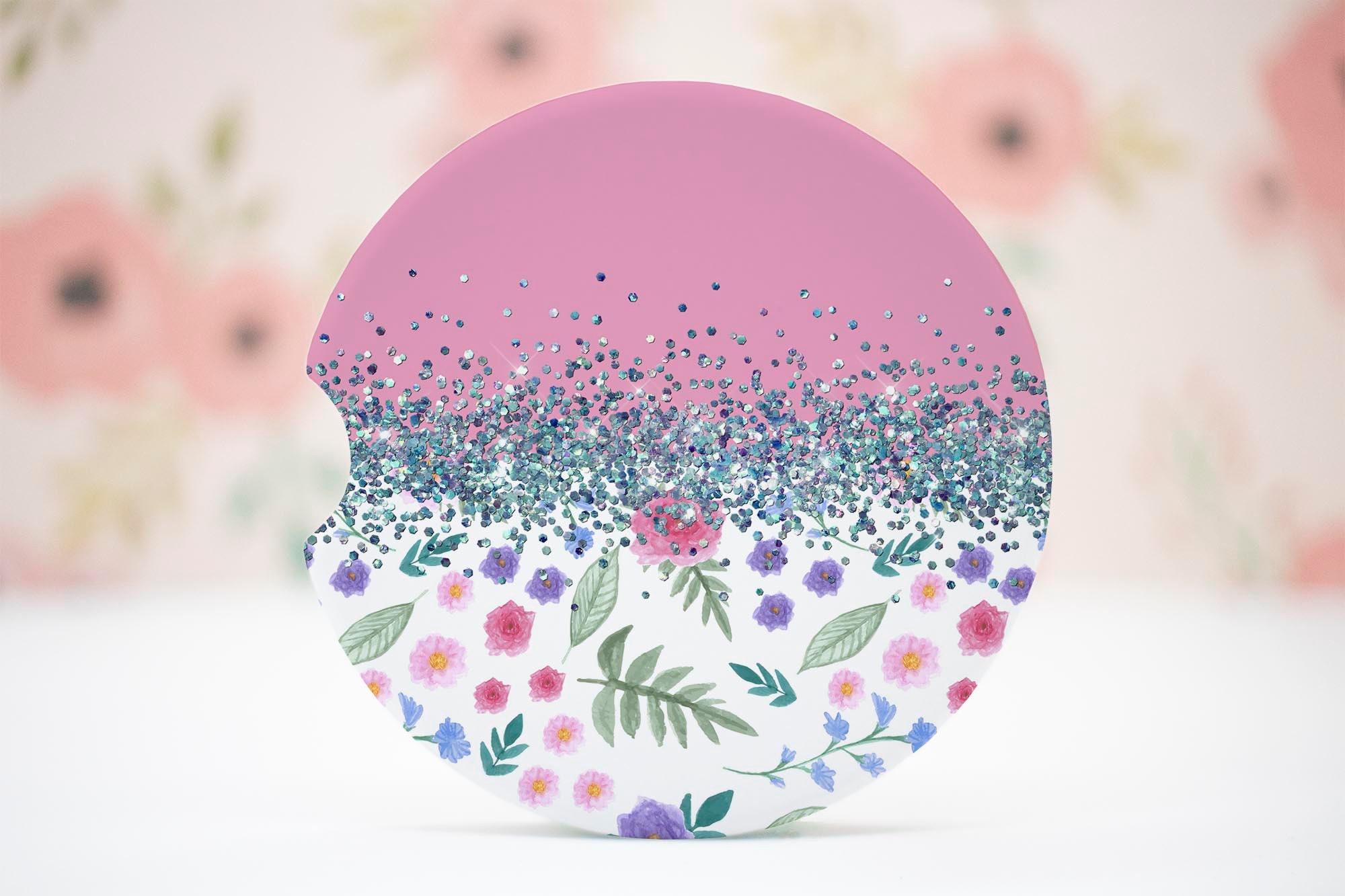 Watercolor Floral Themed Sandstone Car Coaster - Etsy