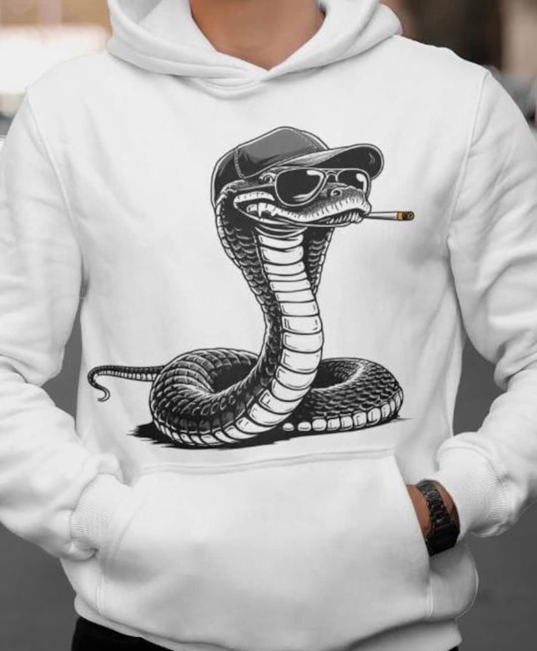 Cool Snake With Sunglasses and Cigarette Vector Illustration Edgy Snake ...