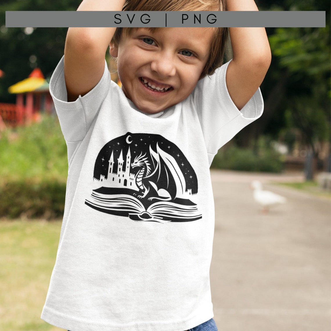 Enchanted Dragon and Castle Book SVG Mystical Fantasy Clipart for ...