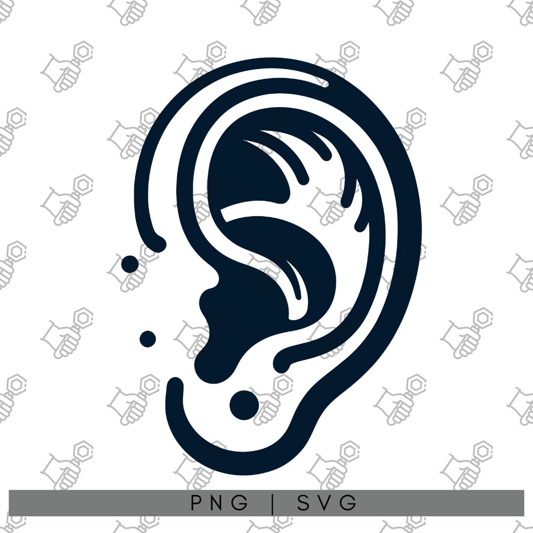 Human Ear Anatomy Art: Detailed SVG, DXF, PNG Perfect Clipart & Cricut ...