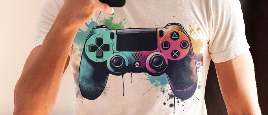 Vibrant Gaming Controller Splatter Art Digital Download for Gamer Wall ...