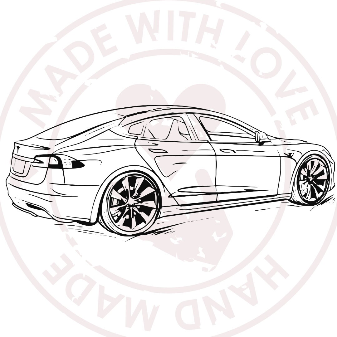 Tesla & Car Themed SVG Bundle 7 Files Model S and Model Y Designs ...