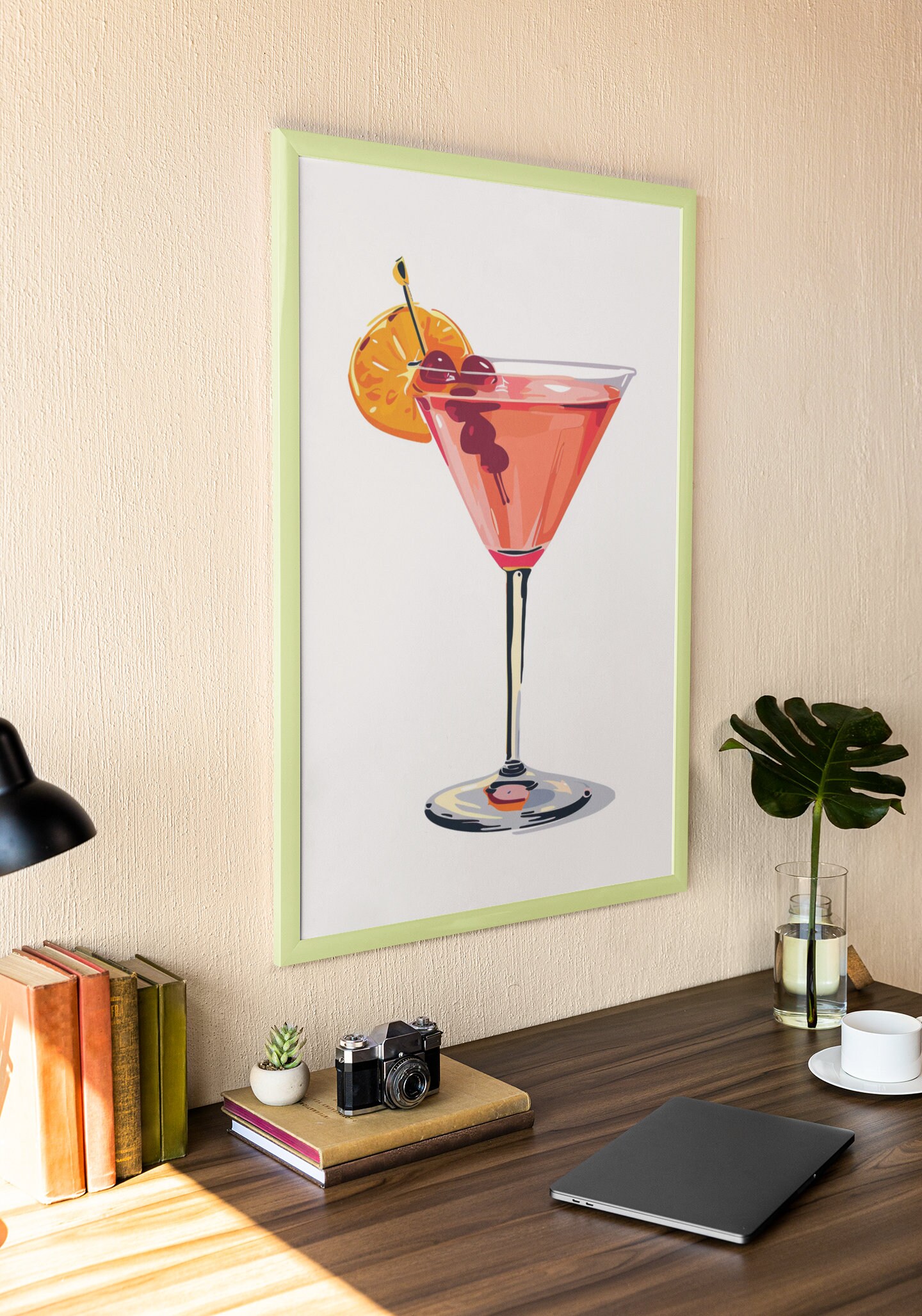 Matisse's Manhattan: Retro Cosmo PNG, Minimalist Cocktail Illustration ...