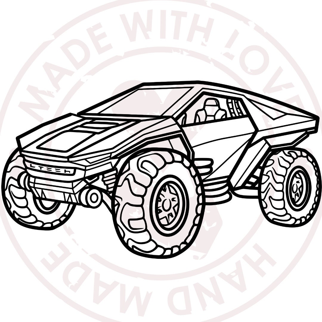 Cybertruck SVG/PNG Bundle Bundle Car Silhouette, EV & Truck Decals ...