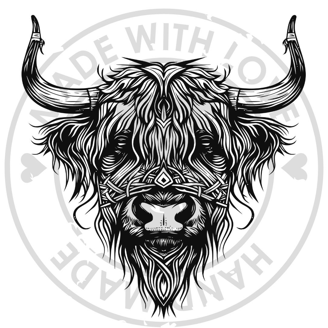 Highland Cow SVG File Highland Cow Head Vector Images, Animal Clipart ...
