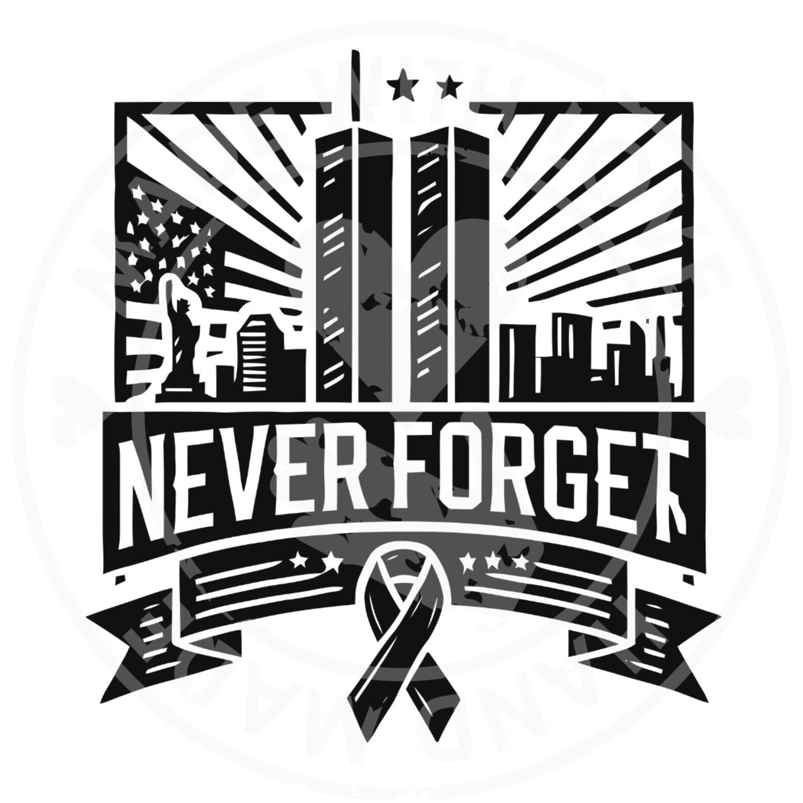 9/11 Never Forget Vector Illustration 5 Files Memorial SVG & PNG Files ...