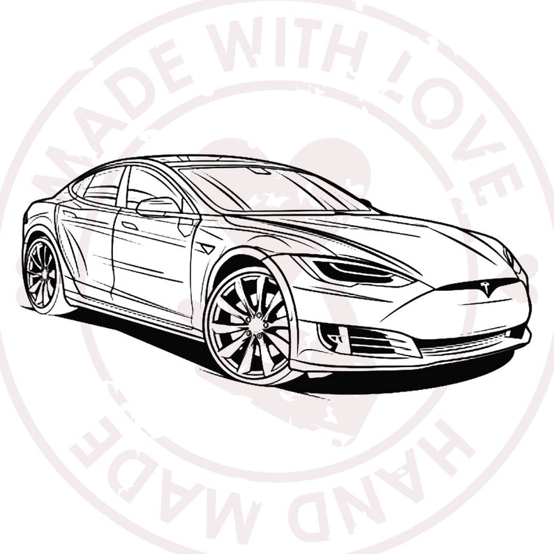 Tesla & Car Themed SVG Bundle 7 Files Model S and Model Y Designs ...