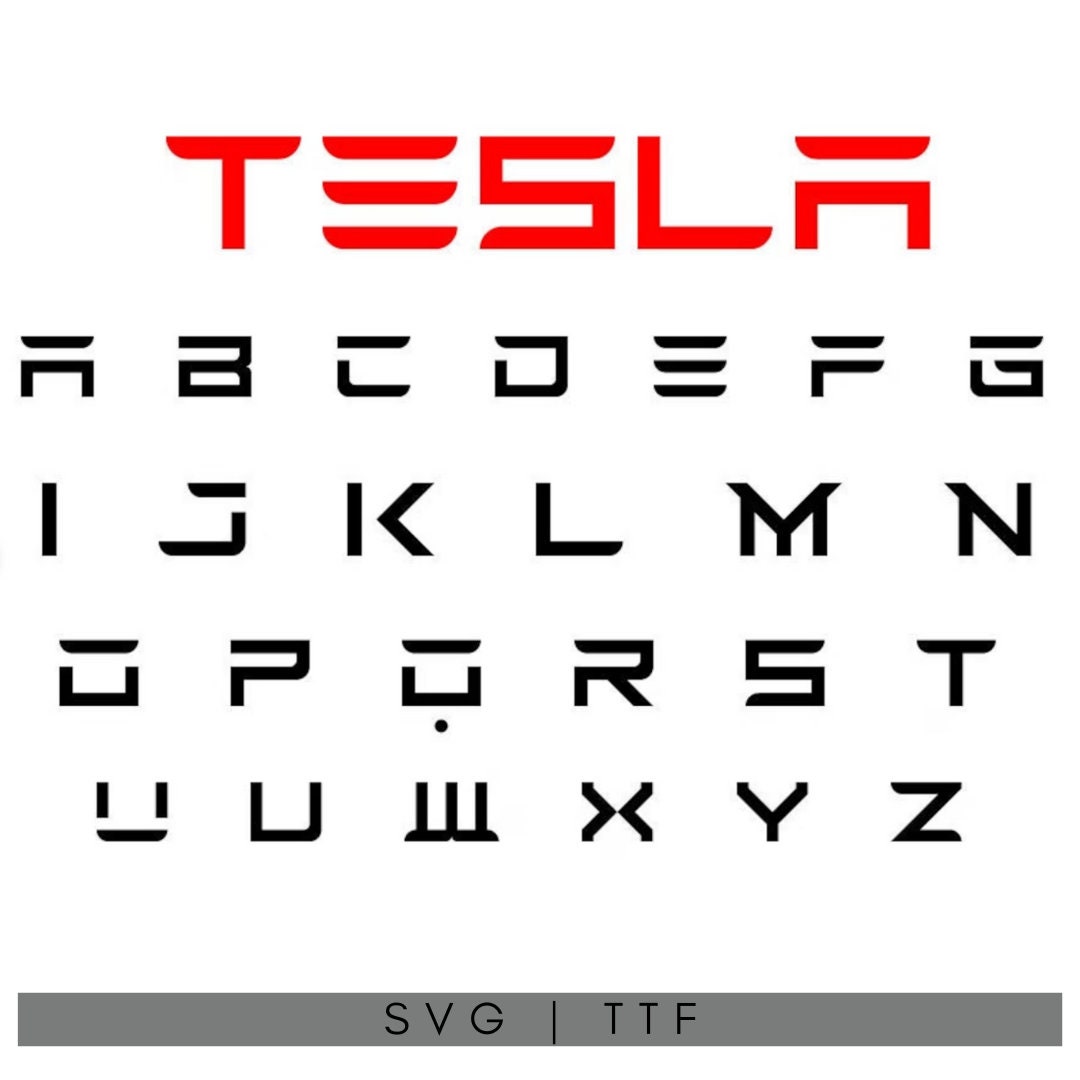 Electric Drive Alphabet SVG Tesla-inspired Font for Cricut & - Etsy