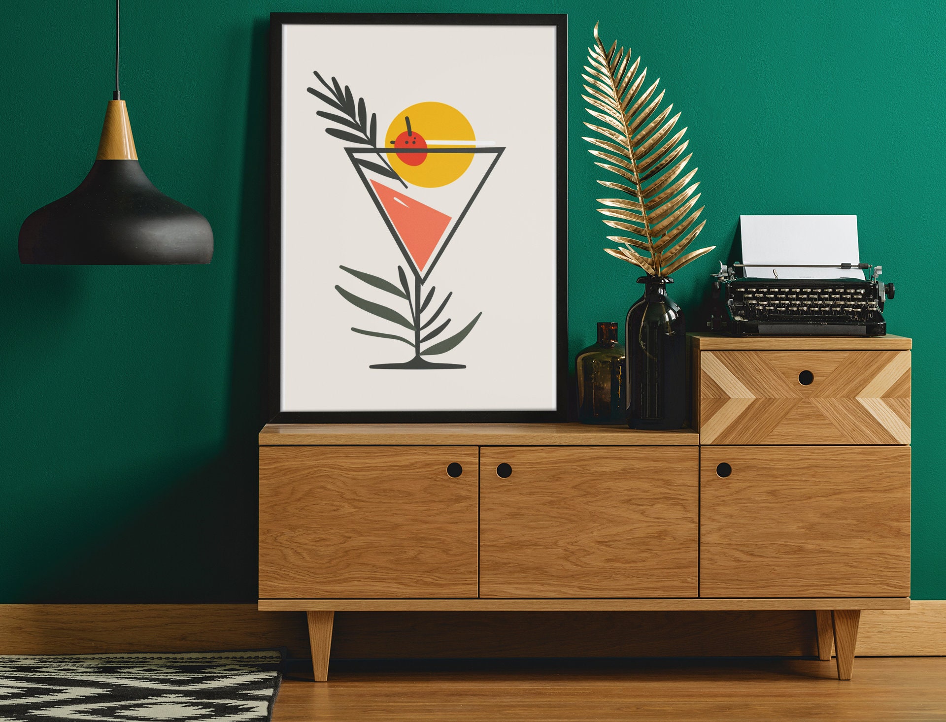 Matisse's Manhattan: Retro Cosmo PNG, Minimalist Cocktail Illustration ...