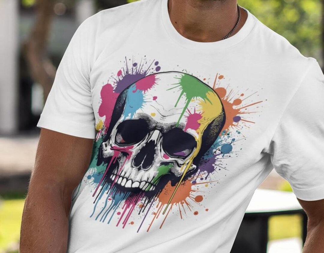Color Splash Skull SVG Vibrant Paint Splatter Skull Design, Edgy Street ...