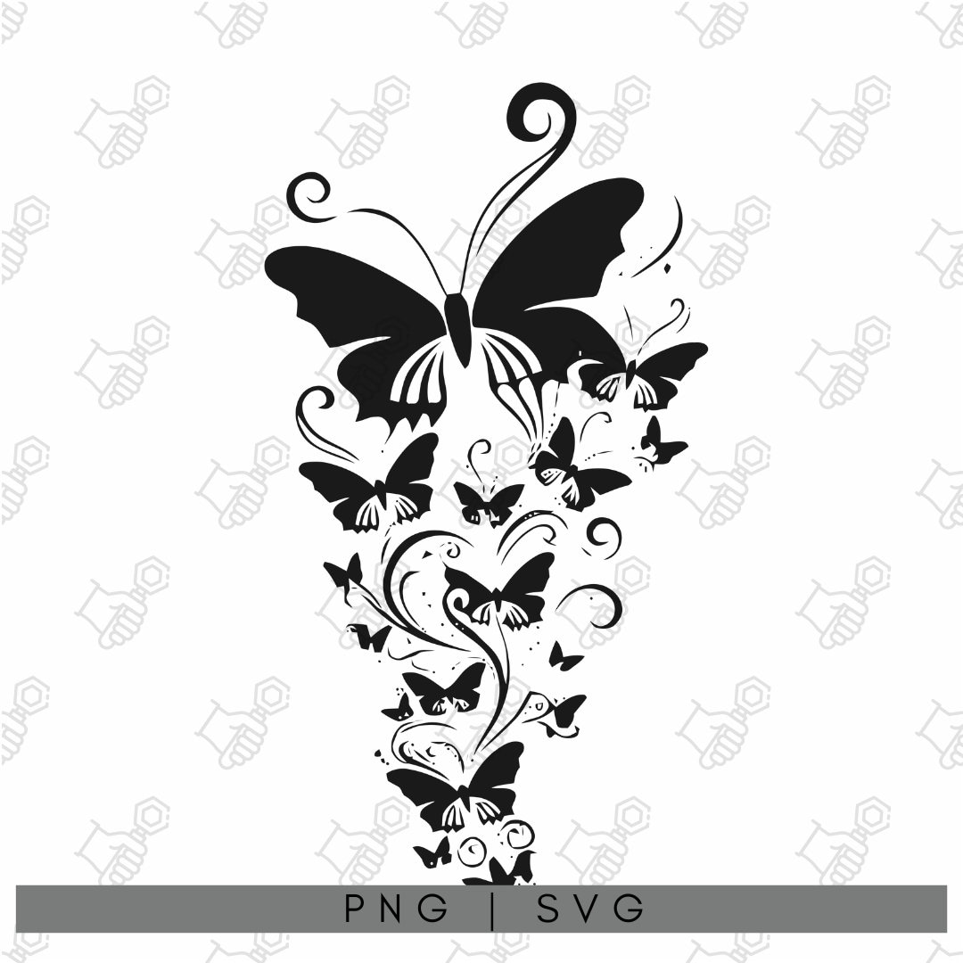 Enchanting Layered Butterfly Swarm SVG Perfect for Cricut & Clipart ...