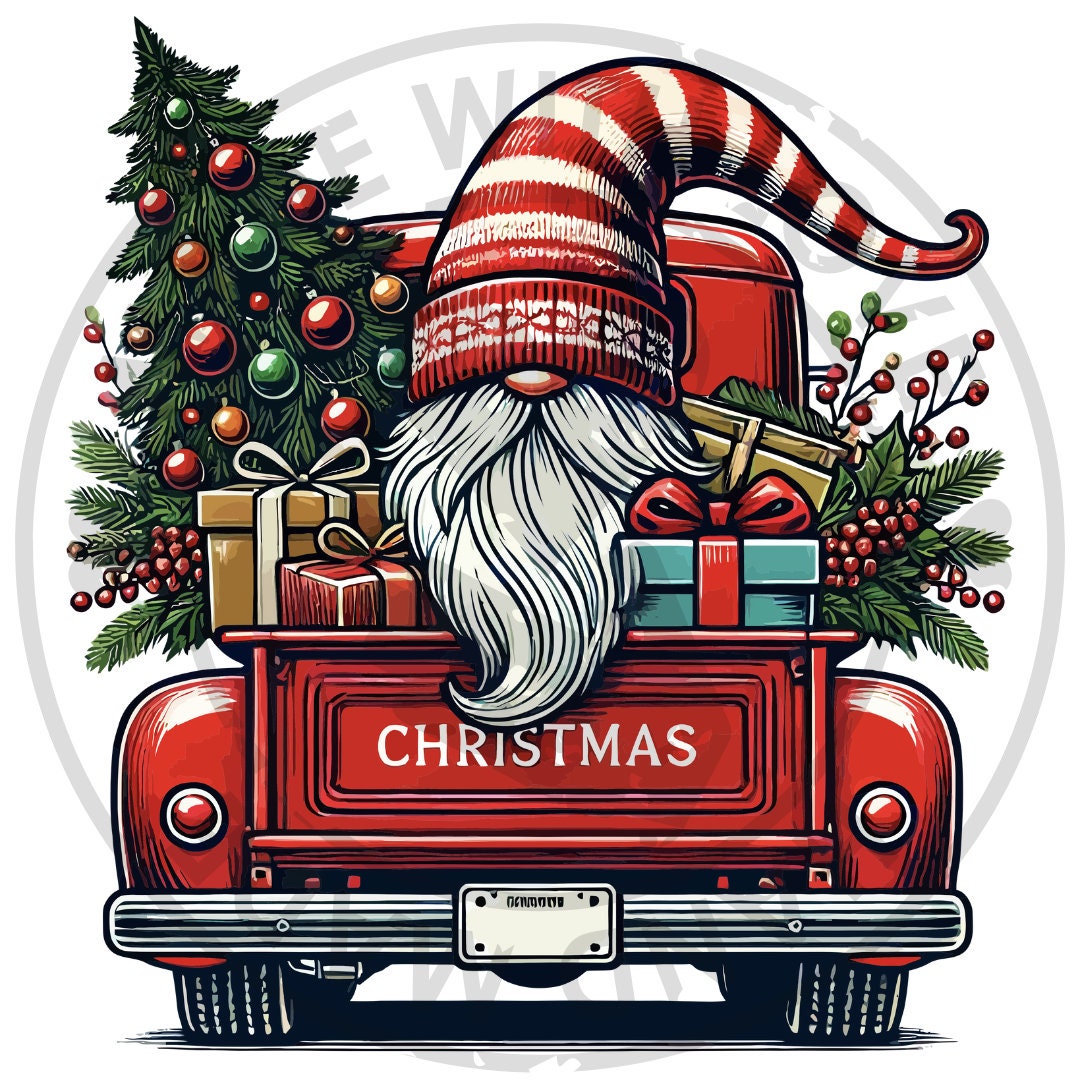 Christmas Truck PNG SVG Gnome PNG, Christmas Clipart, Winter Gnome ...