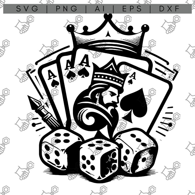 Royal Aces Poker SVG Bundle Playing Cards Cut Files Poker Clipart DXF ...