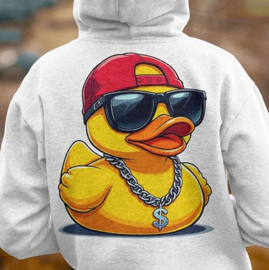 Hip Hop Rubber Duck Vector Illustration Cool Duck SVG, PNG Rapper Duck ...
