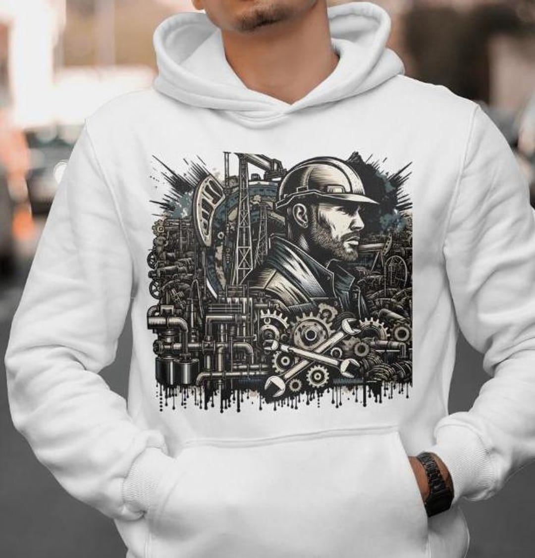 Vintage Industrial Oilfield Worker Graphic Unique Gear-themed Art for ...