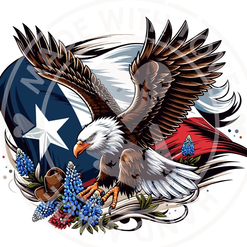 Majestic Eagle With Texas Pride SVG & PNG Files - Etsy