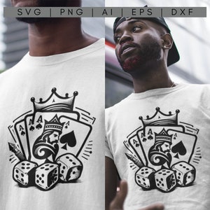 Royal Aces Poker SVG Bundle Playing Cards Cut Files Poker Clipart DXF ...