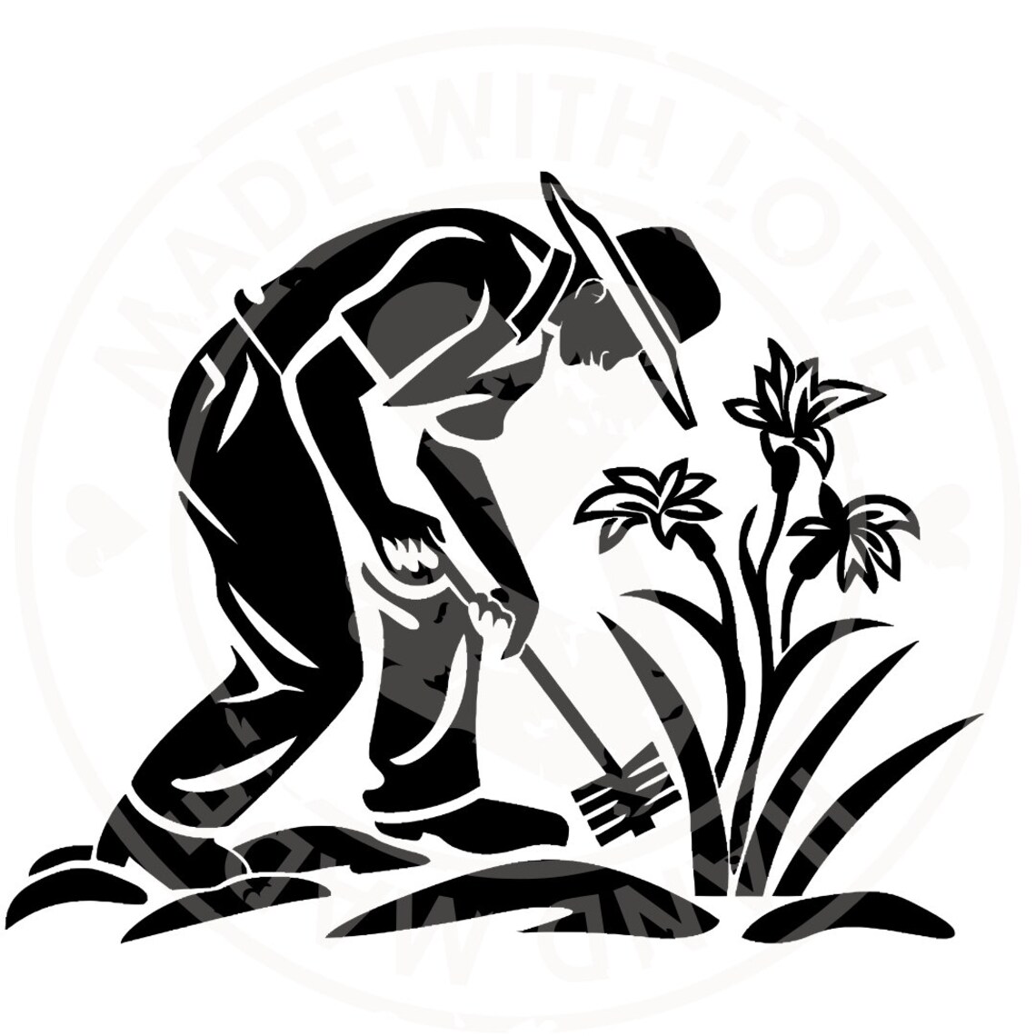 Gardener Planting SVG PNG Gardening Enthusiast, DIY Garden Art, Vector ...