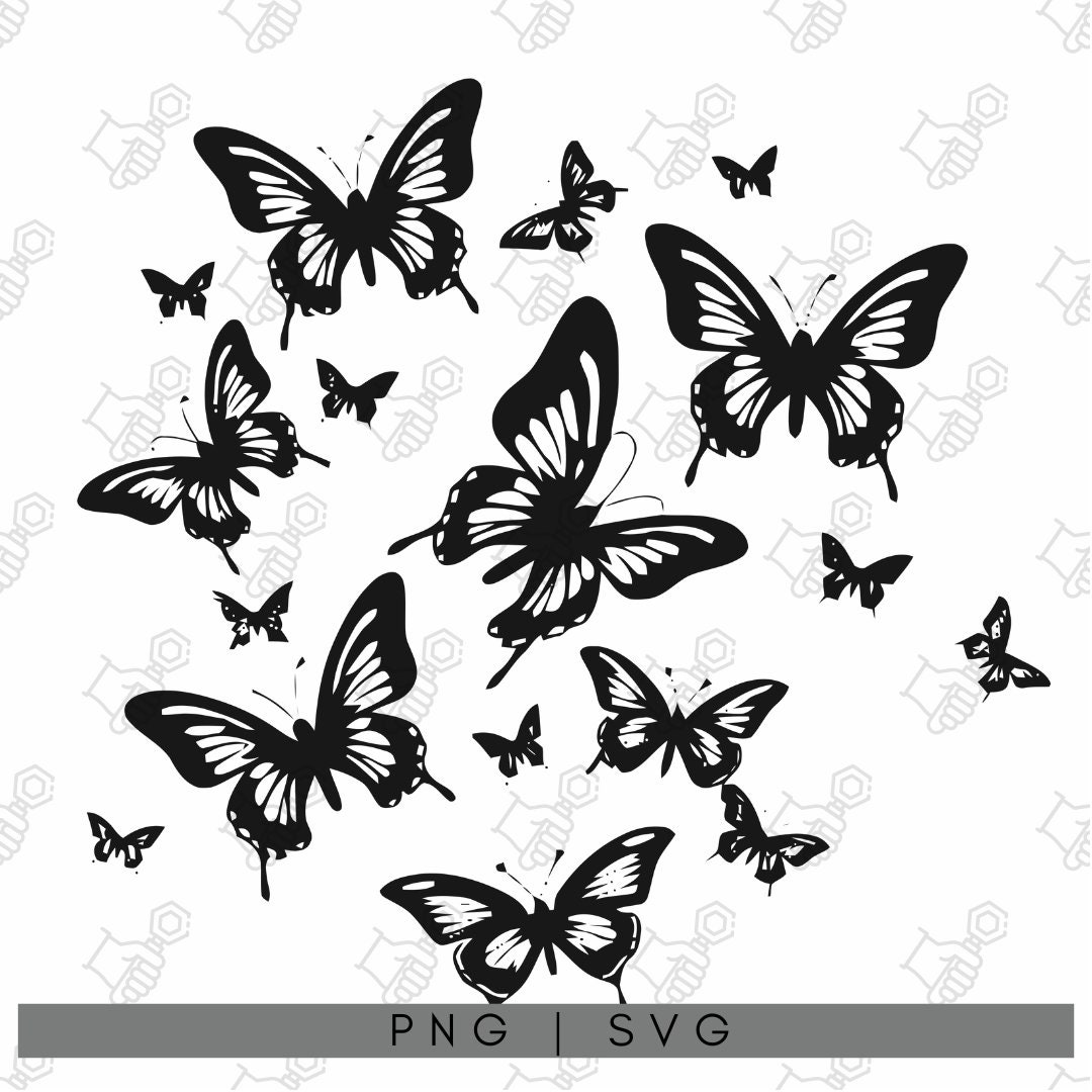 Enchanting Layered Butterfly Swarm SVG Perfect for Cricut & Clipart ...