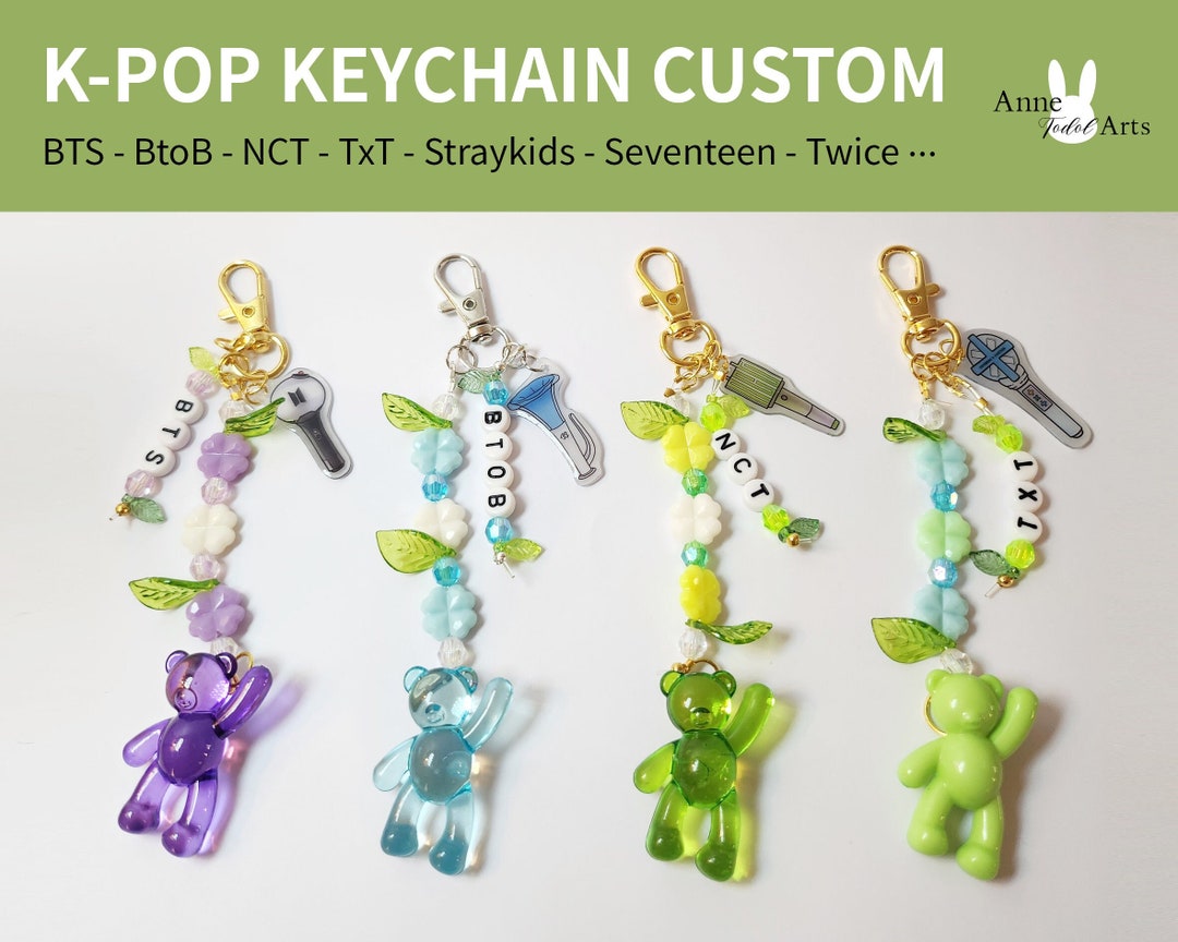 K-pop Custom Clover Keychain BTS, Btob, NCT, Txt, Straykids, Seventeen ...