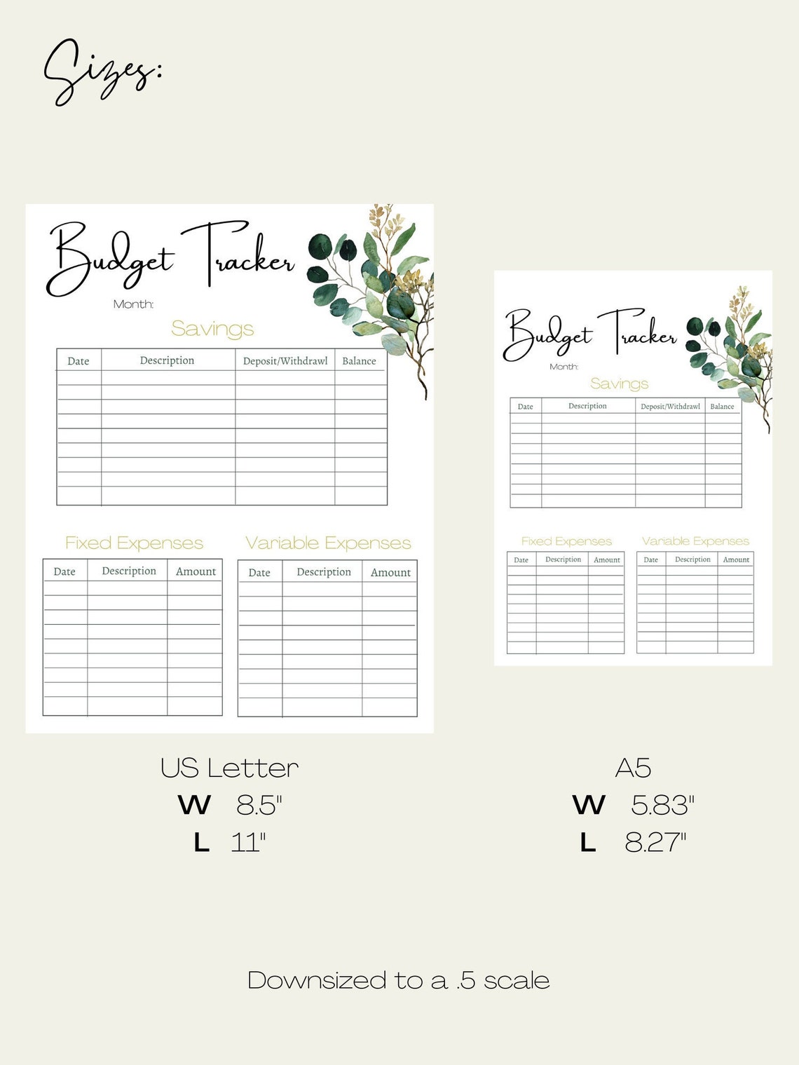 Printable Monthly Budget Tracker Instant Download | Etsy