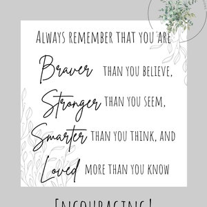 Printable Instant/digital Download Quote Notecards Encouraging ...