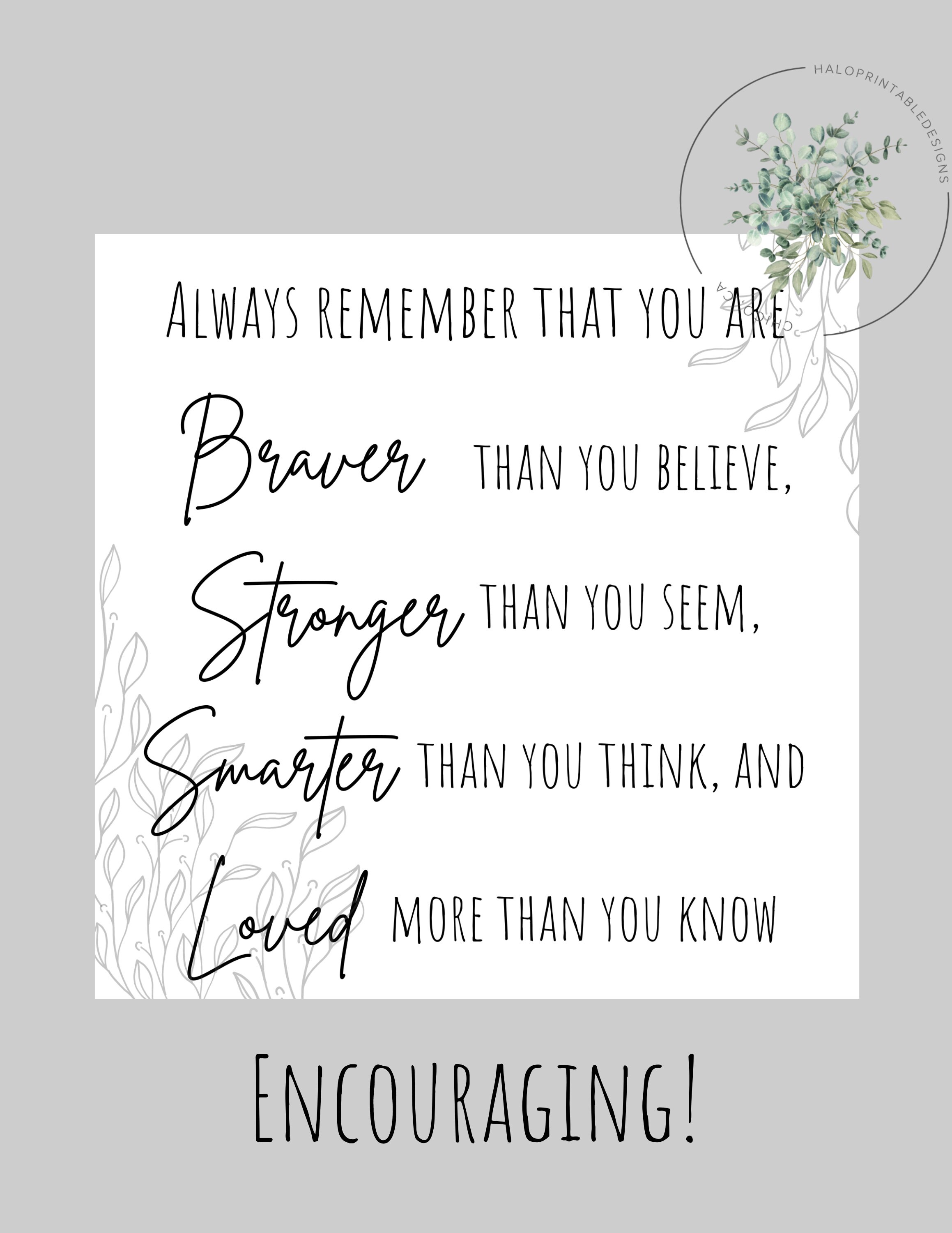 Printable Instant/digital Download Quote Notecards Encouraging ...