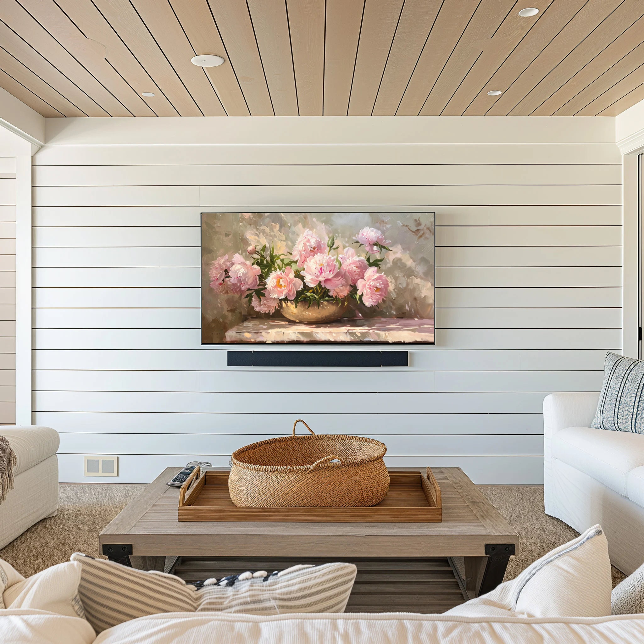 Peony Tv Art, Samsung Frame Tv Art, Peonies Wall Art, Botanical Wall ...