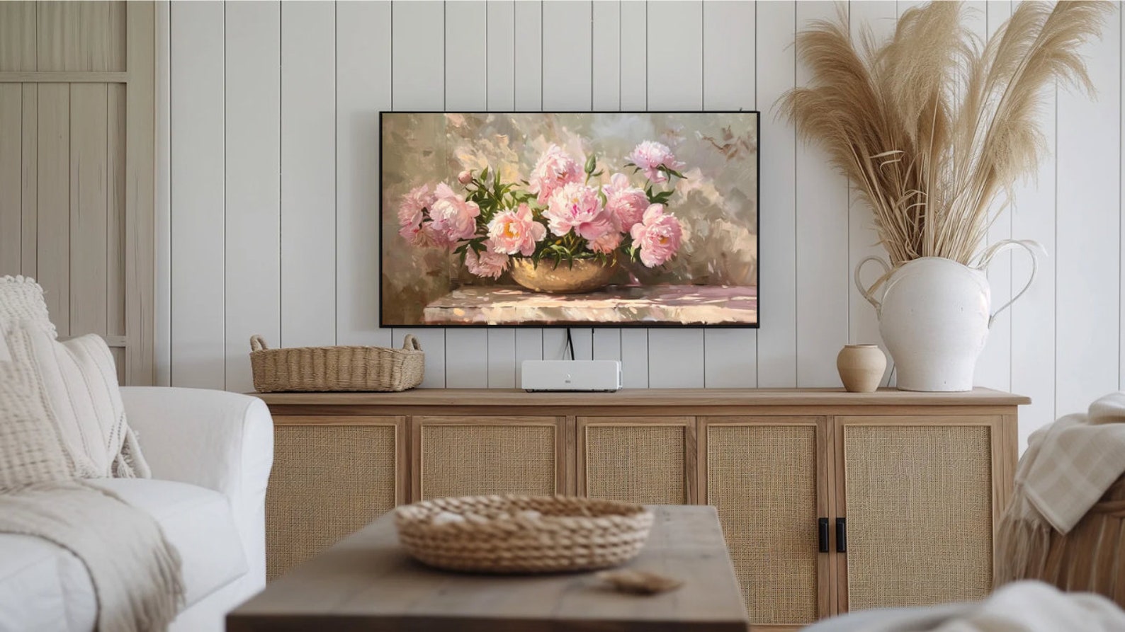 Peony Tv Art, Samsung Frame Tv Art, Peonies Wall Art, Botanical Wall ...