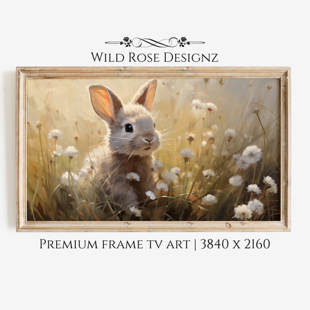 Spring Bunny Rabbit Samsung Frame TV Art, Easter Bunny Rabbit TV Art ...
