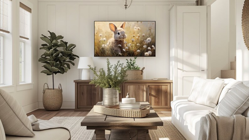 Spring Bunny Rabbit Samsung Frame TV Art, Easter Bunny Rabbit TV Art ...