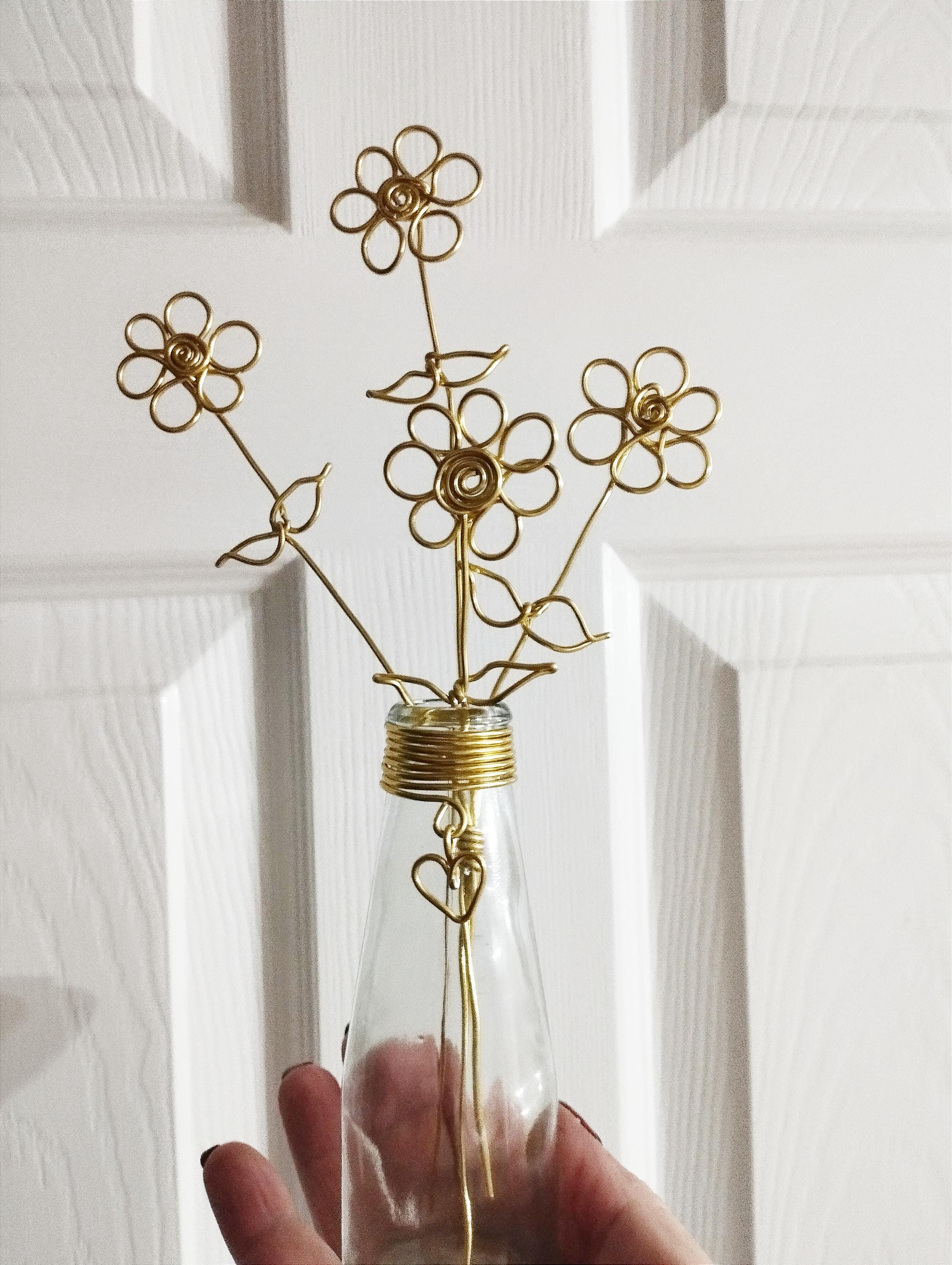 Wire Daisy Bouquet Wire Flower Bouquet Botanical Sculpture Blooms ...