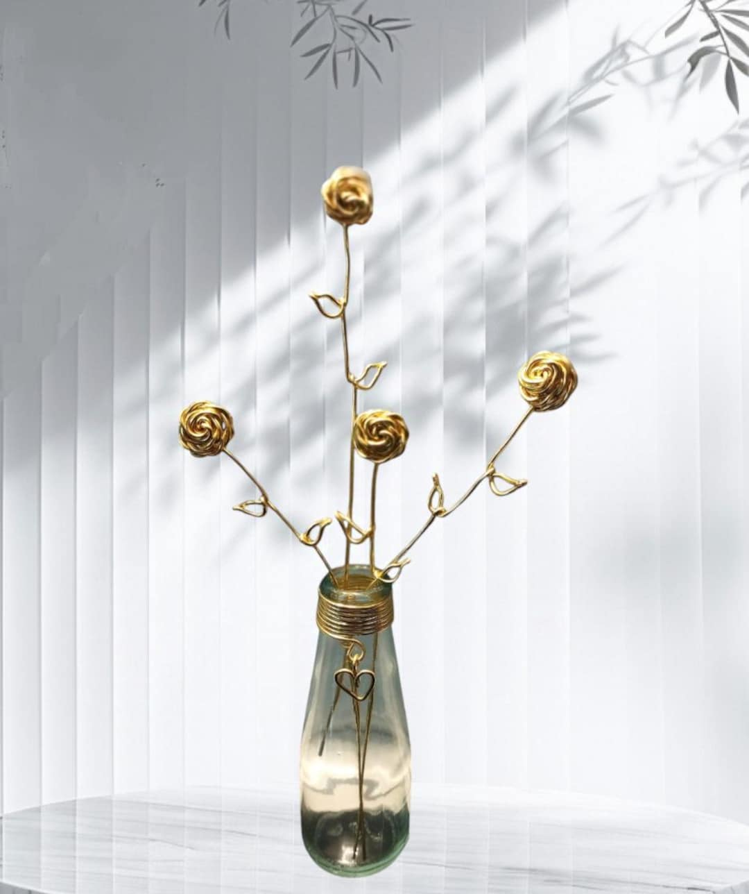 Wire Rose Bouquet Wire Flower Bouquet Botanical Sculpture Blooms ...