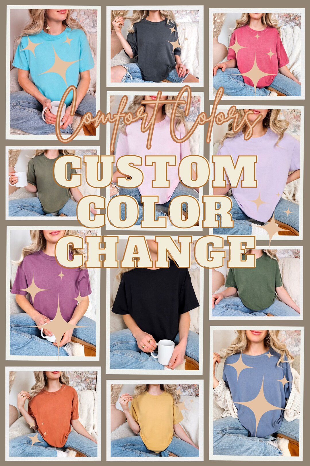 Comfort Colors Custom Color Change, She Strength Apparel, Custom Color ...