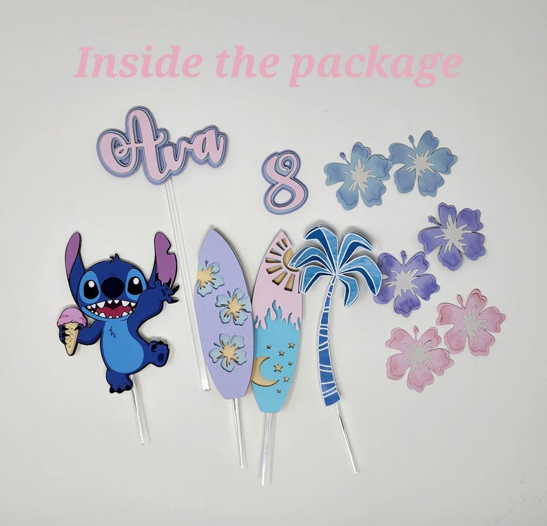 Stitch Cake Topper / Stitch Ice Cream Pastel Colors Cake Topper - Etsy