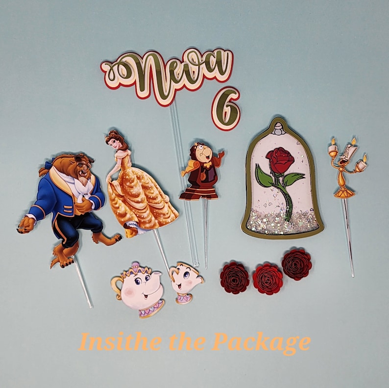 Beauty and the Beast Cake Topper - Etsy