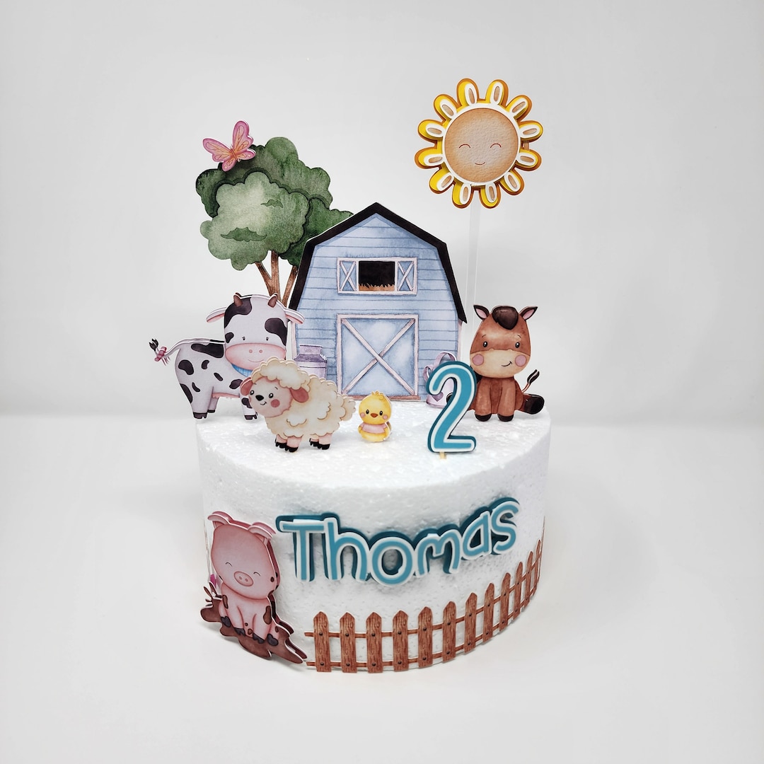 Farm Cake Topper | Farm Themed Party Decor | Old Mcdonald Farm Cake ...