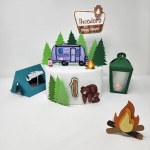 Camping Cake Topper / Happy Camper Cake Topper - Etsy