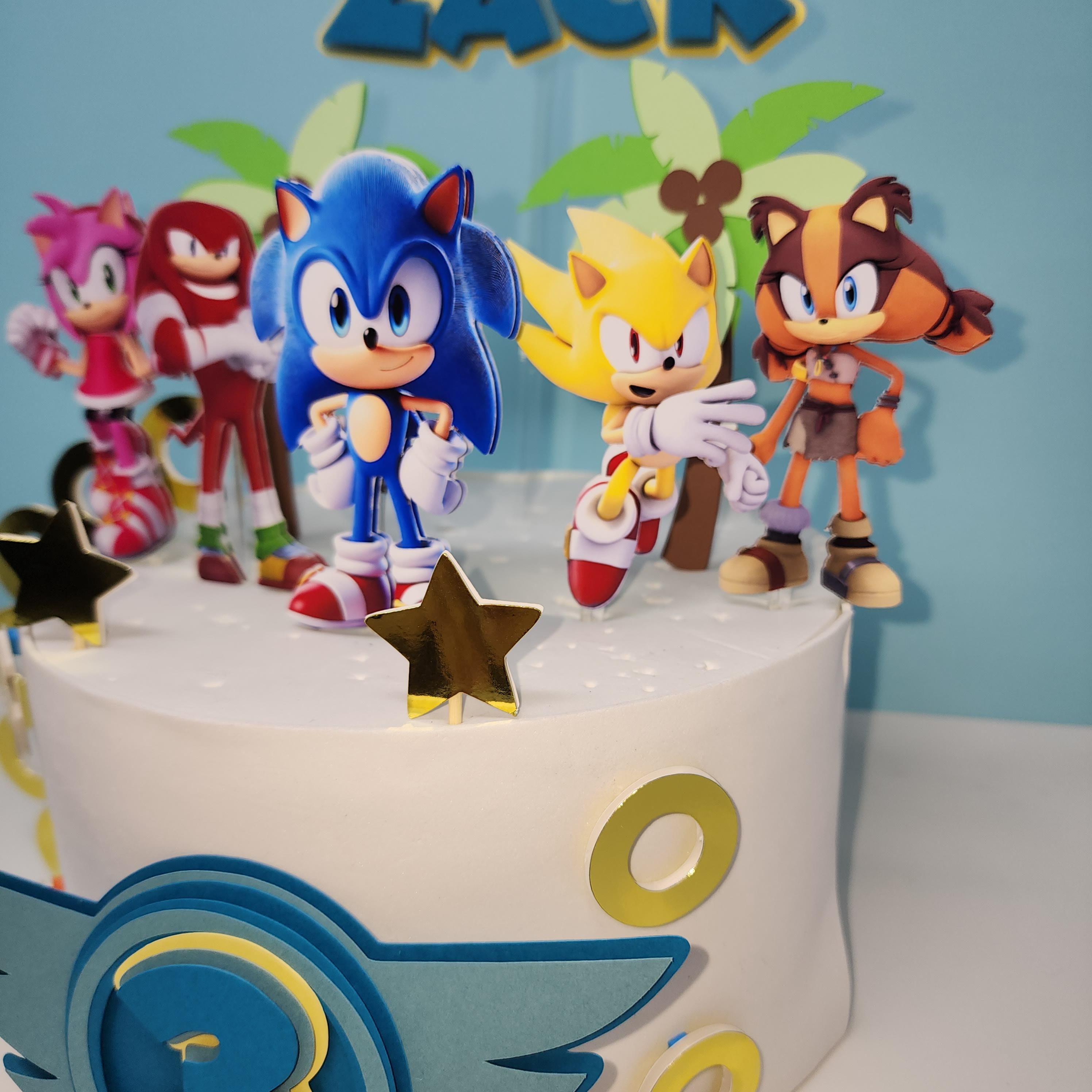 Sonic Cake Topper: Knuckles, Sonic & Tails Birthday Party Decoration - Etsy